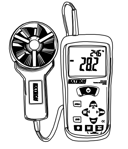 Mini-Termo-Anemômetro CFM/CMM Extech AN100 - Mokka-Sensors